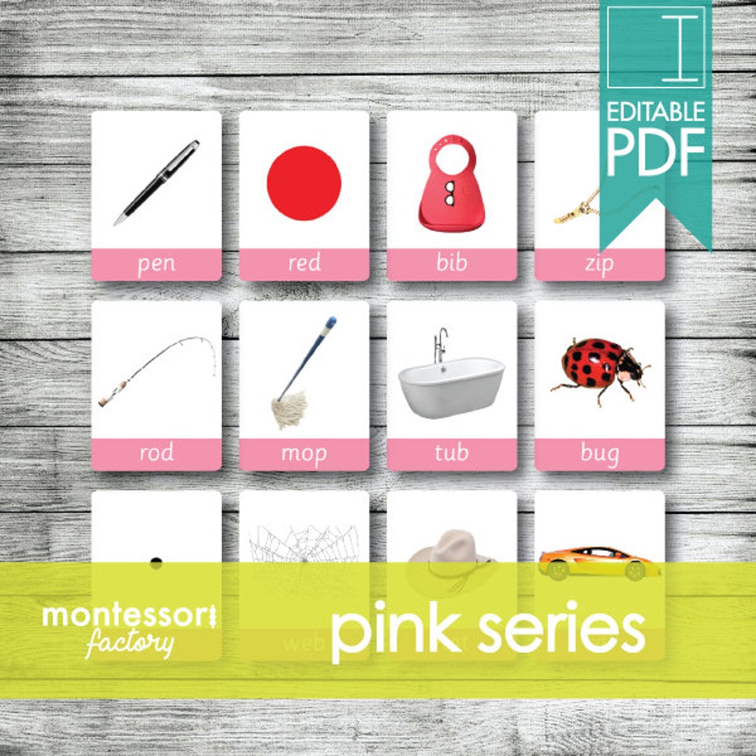 PINK SERIES • Montessori Nomenclature - Flash - 3 Parts Cards ...