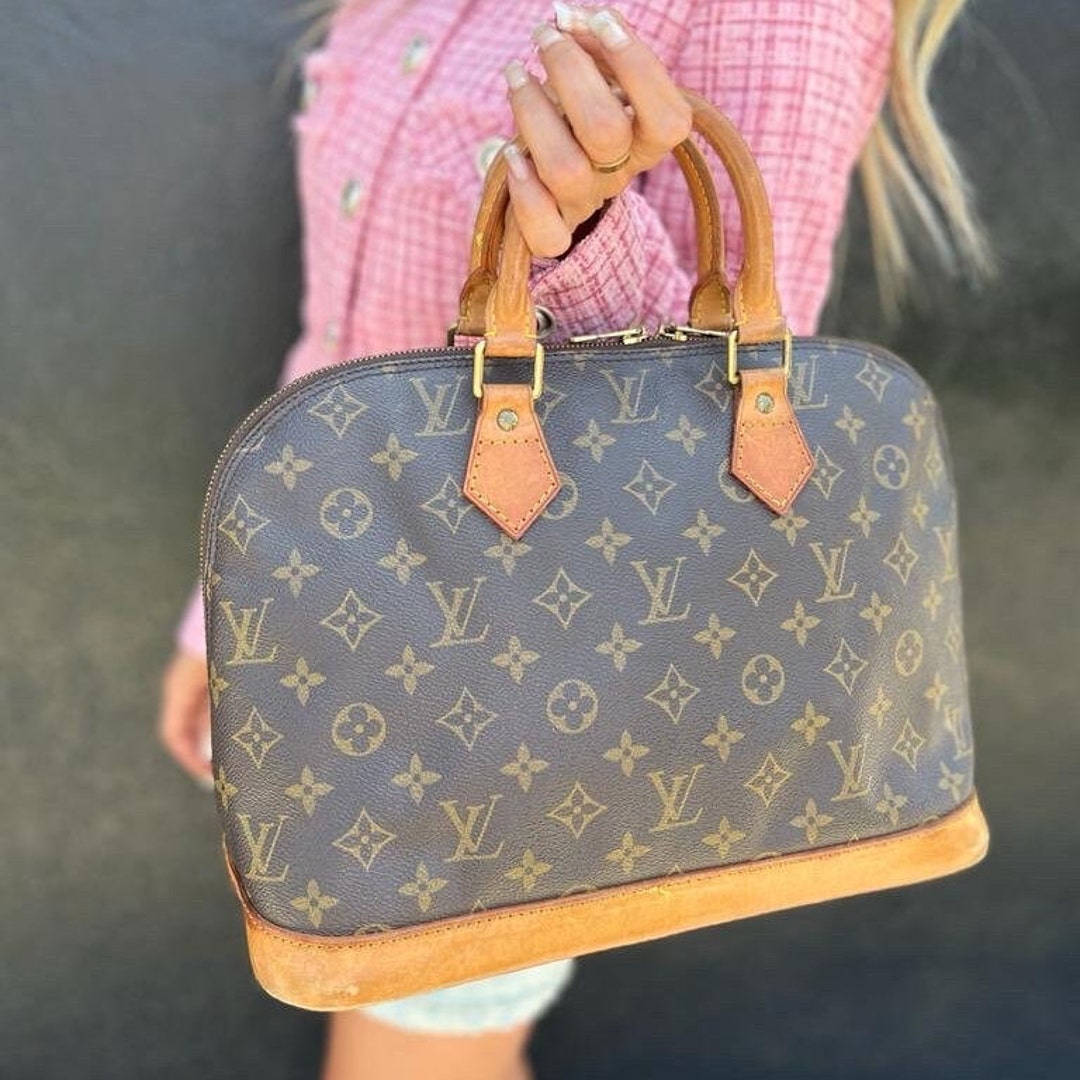 Authentic LOUIS VUITTON Alma Hand Bag Vintage Monogram Coated Canvas ...