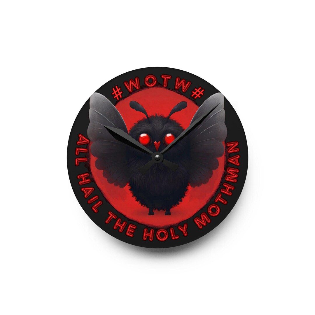 Mothman Wall Clock, Unique Home Decor, Creepy Design Clock, Gothic Room ...