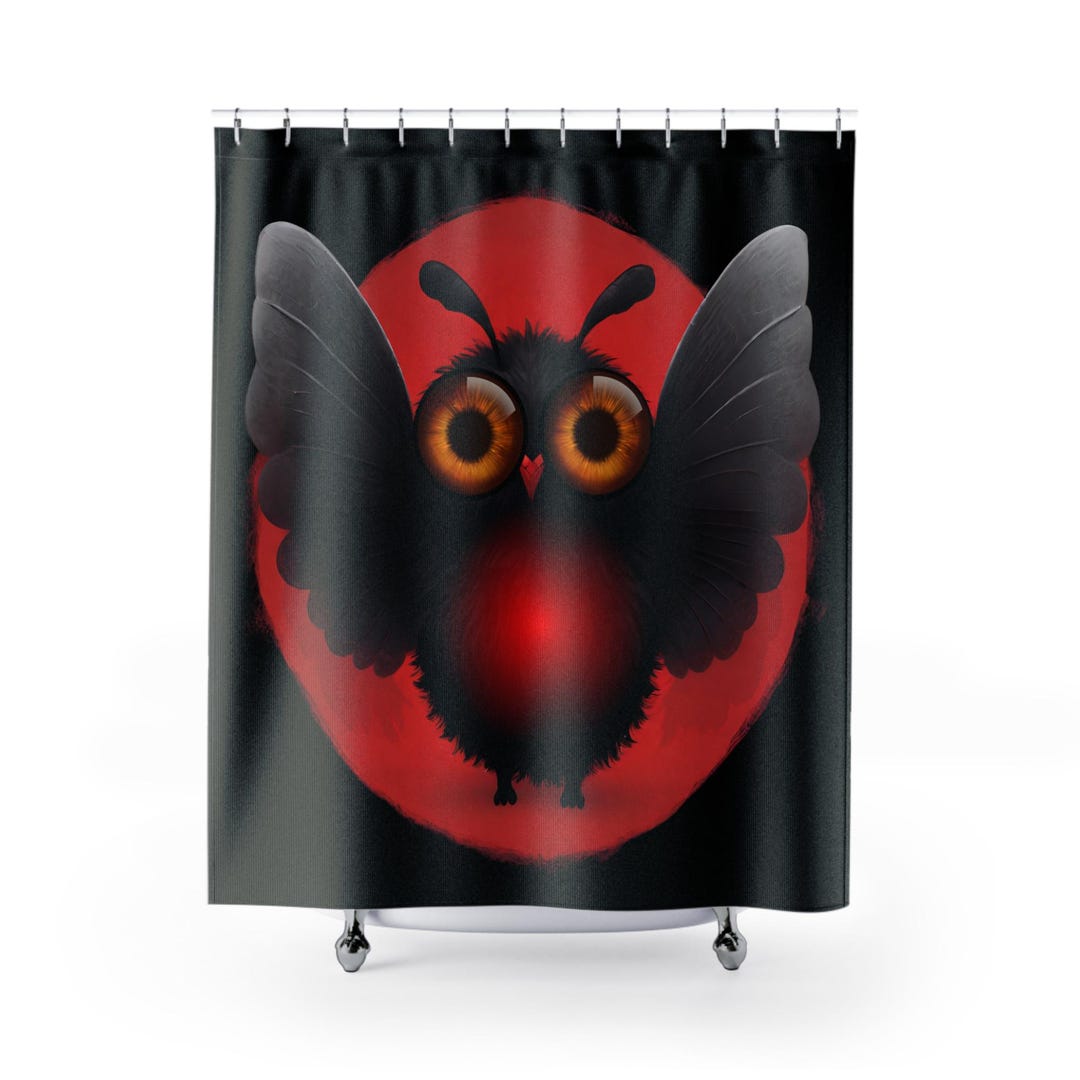 Mothman Shower Curtains - Cryptid Bathroom Decor, Paranormal Home ...