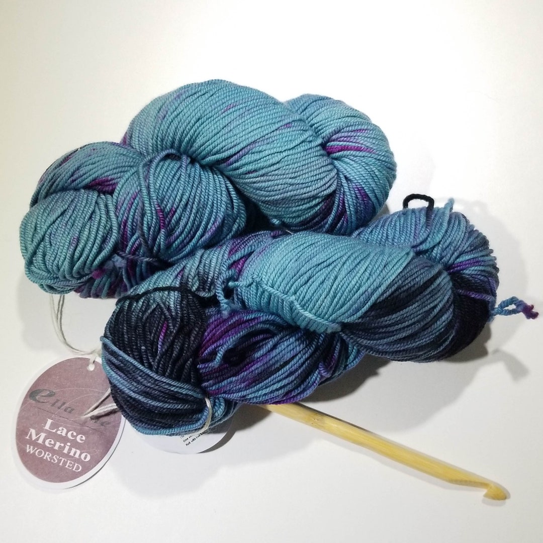 Ella Rae Lace Merino Worsted Yarn, Hand Dyed Yarn, Worsted Weight Yarn ...