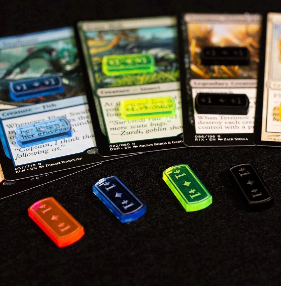 Acrylic Magic Plus 1 +1 Counters Tokens Set - MTG Magic the Gathering ...