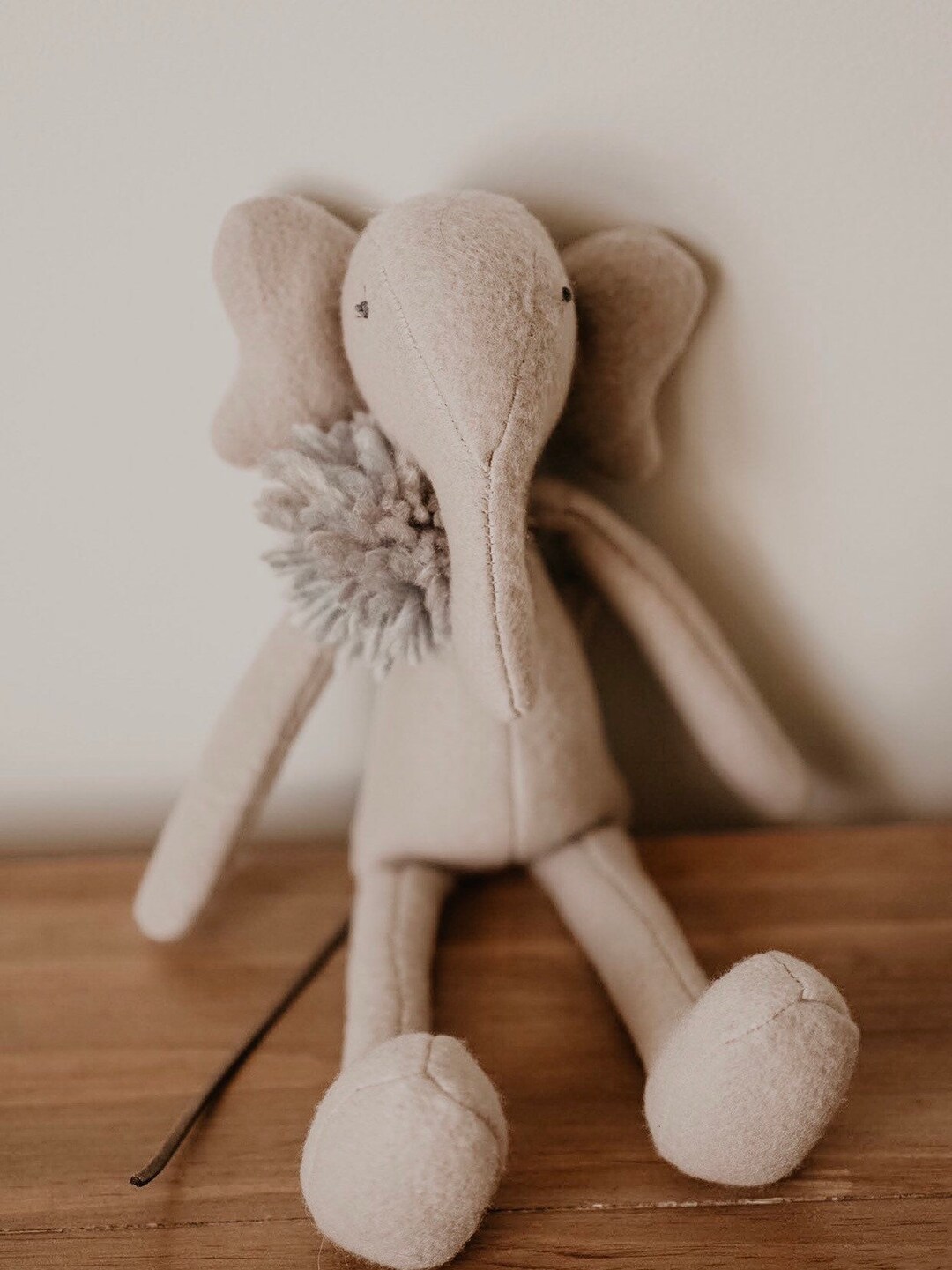 Handmade Fleece Stuffed Elephant: Gray Plush Animal - Etsy