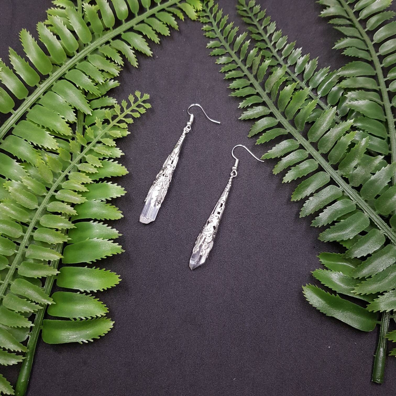 Fantasy Fairy Earrings, Elven Cosplay, Quartz Silver Earrings, Elf ...