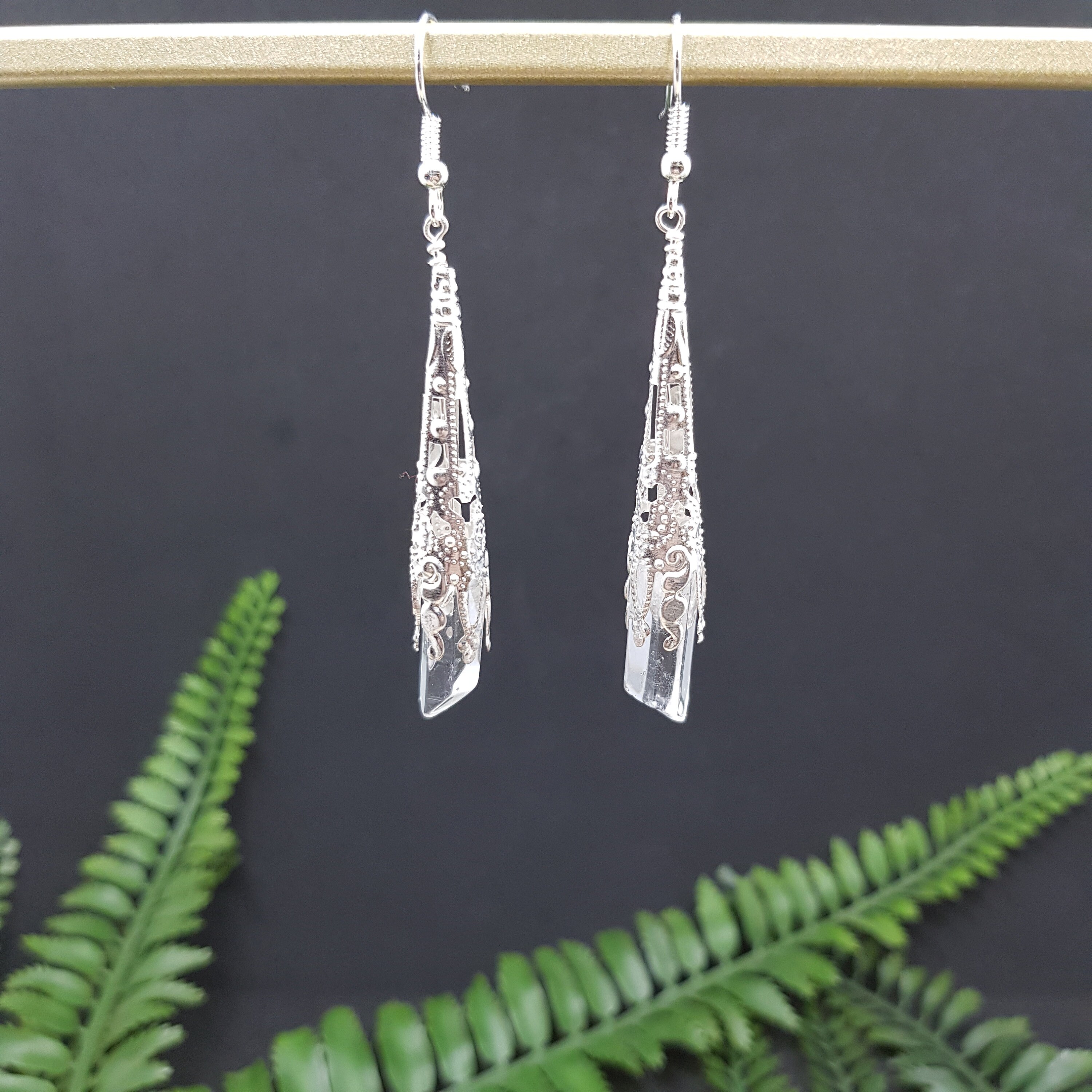 Fantasy Fairy Earrings Elven Cosplay Quartz Silver Earrings - Etsy