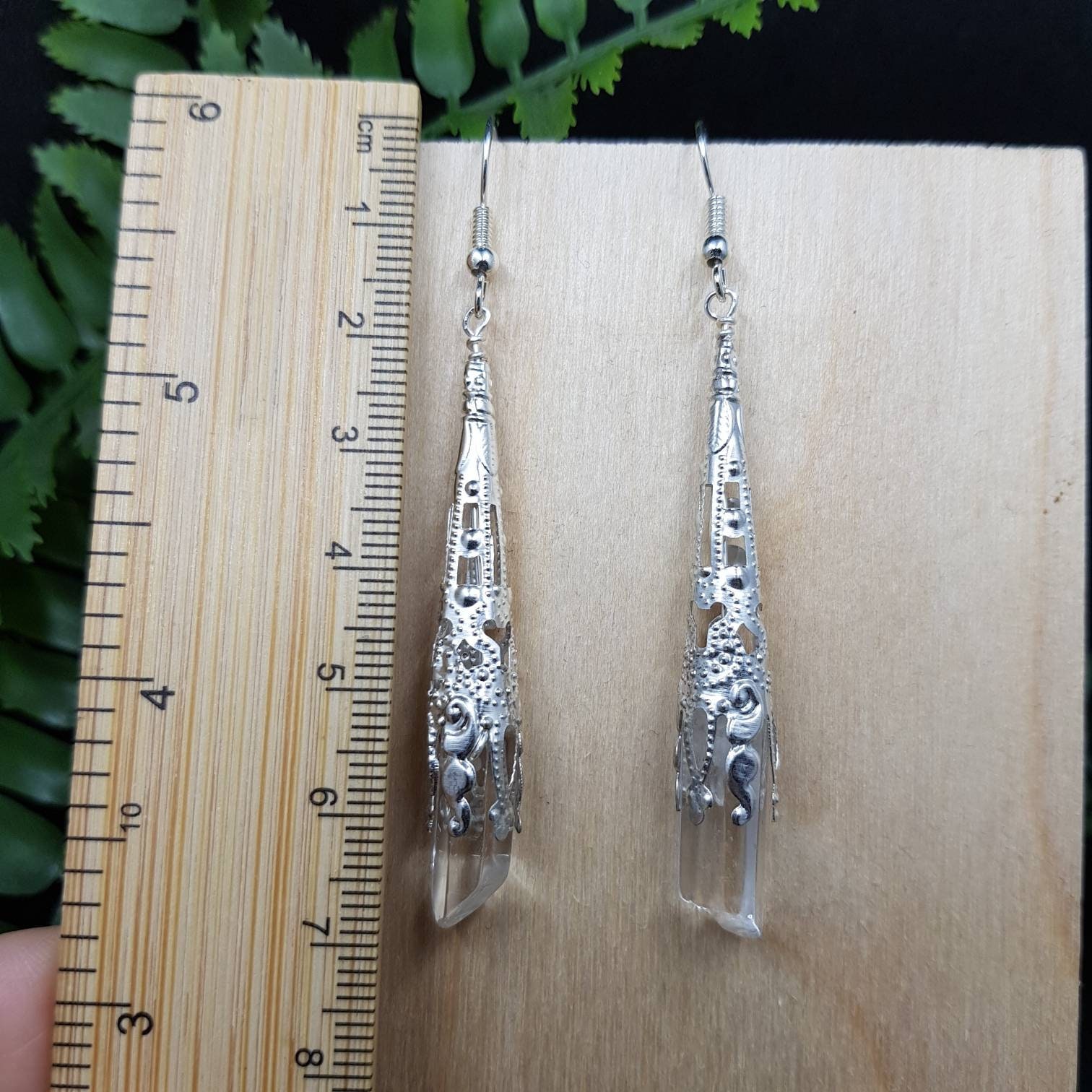 Fantasy Fairy Earrings, Elven Cosplay, Quartz Silver Earrings, Elf ...