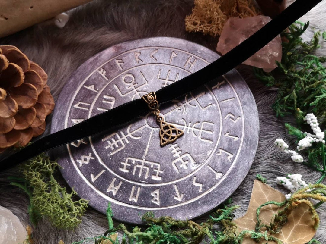 Choker TRISKELE Gothic Wicca Wiccan Viking Viking Celtic Medieval Larp ...
