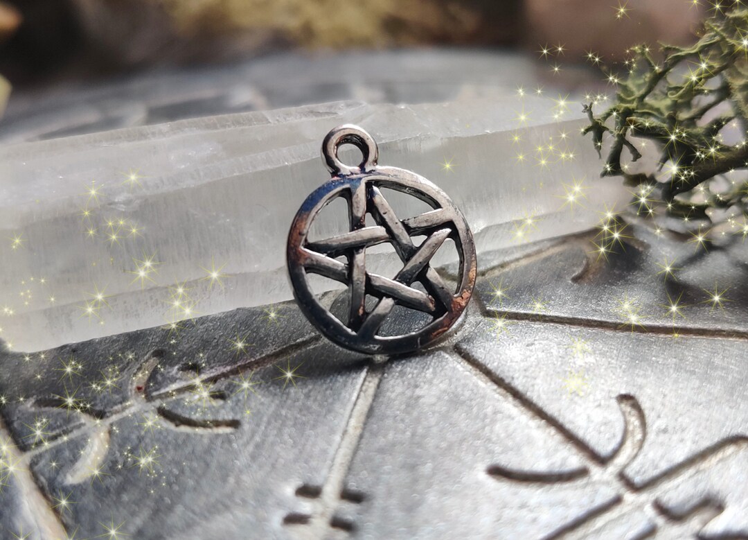 Pendant MINI PENTAGRAM Chain Pendant Wicca Wiccan Witch Magic Pagan ...