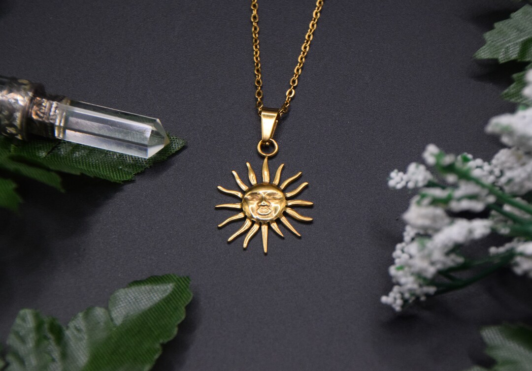 GOLDEN SUN Necklace || Stainless Steel Gothic Sun Gothic Necklace ...