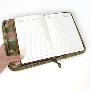 Zippered Book Cover for Notebooks, Fits A5 Size and Issue Military ...
