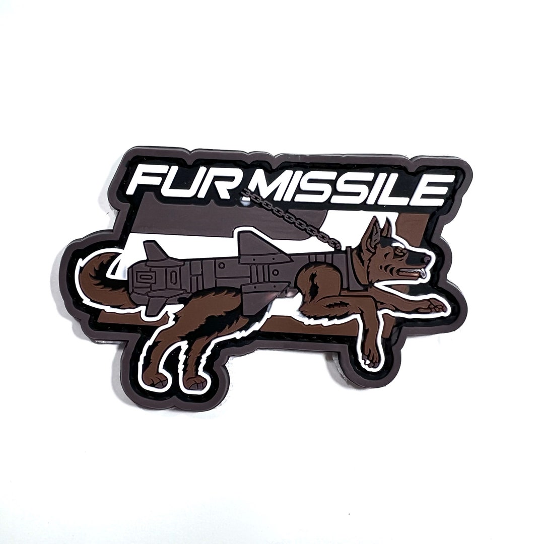 PVC K9 Dog Patch Fur Missile With Hook Tape for Book Covers, Backpacks ...