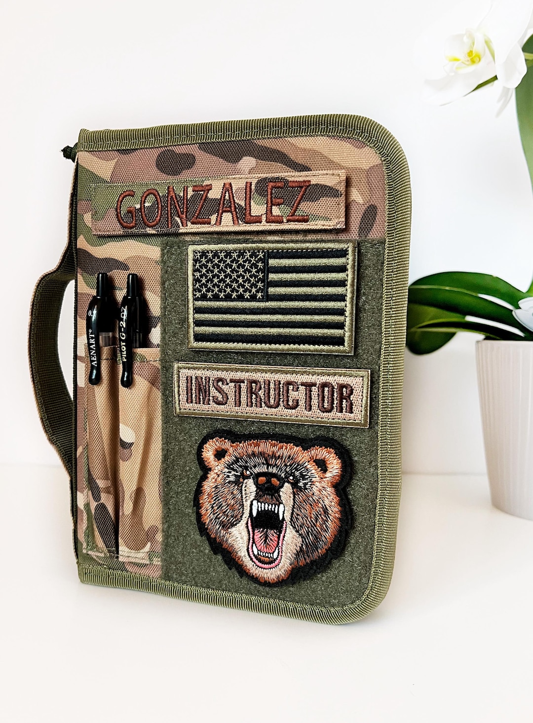 Zippered Book Cover for Notebooks, Fits A5 Size and Green Military ...