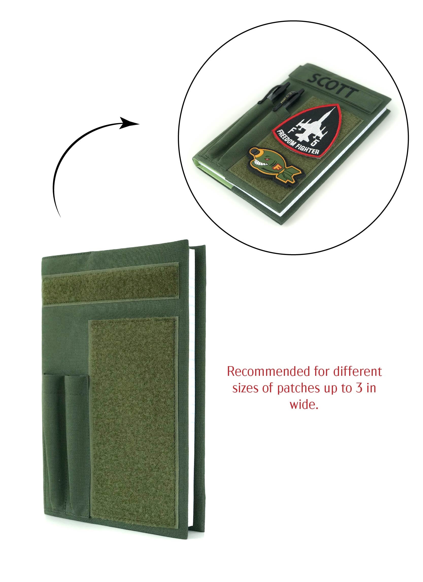 Book Cover for Green Journal 5x8” With Tape for Patches | Military ...