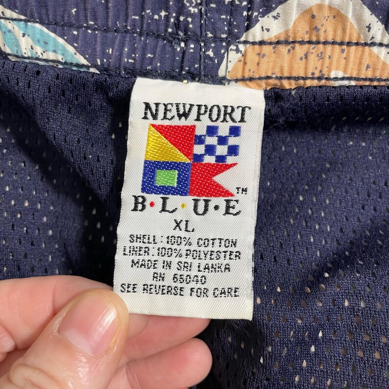 Newport Blue Men's Blue Vintage 90's Swim Trunks - Size XL - 1990's ...