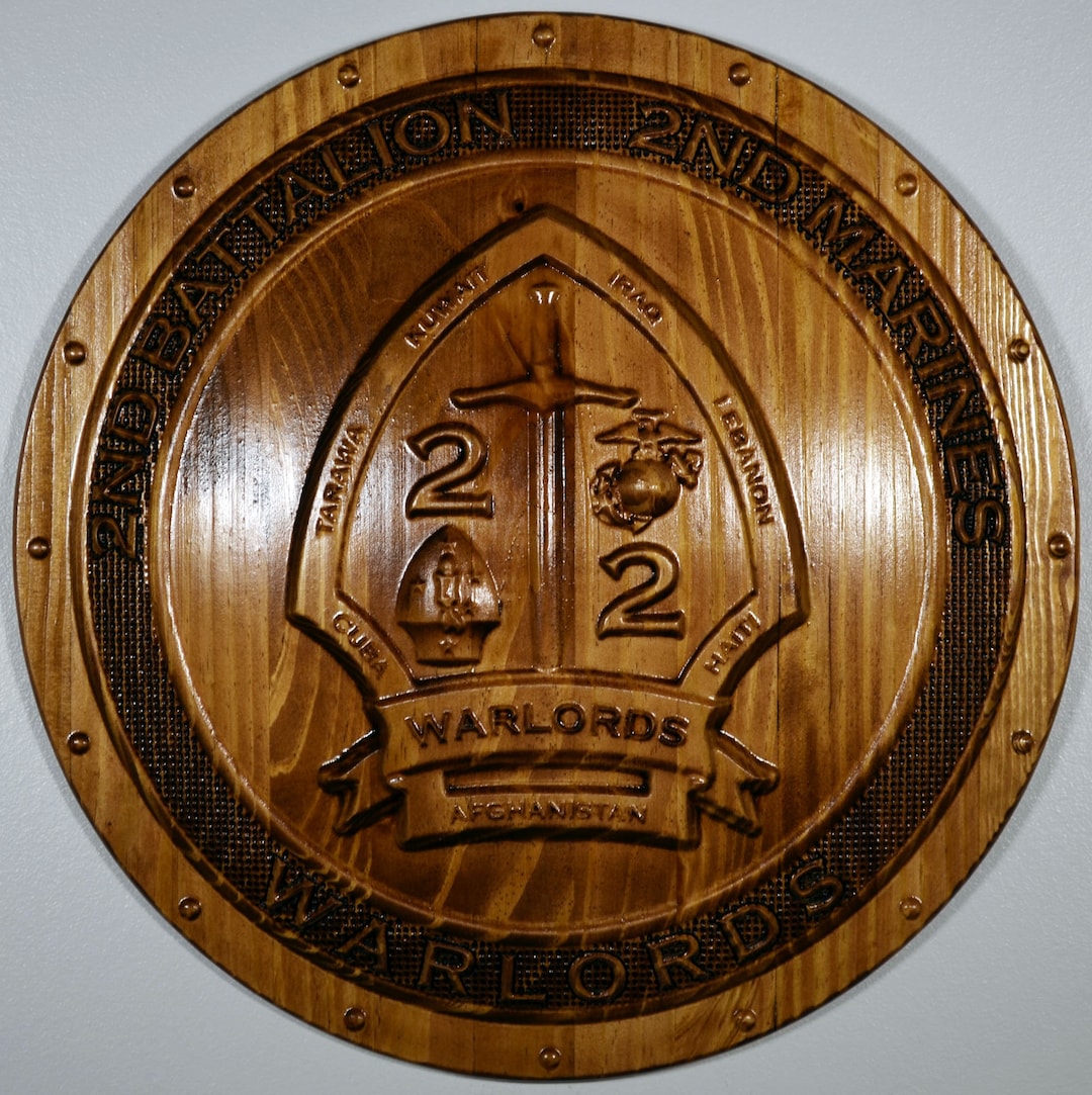 USMC 2nd Battalion 2nd Marines, Warlords, Marine Corps, 3d Wood Carving ...