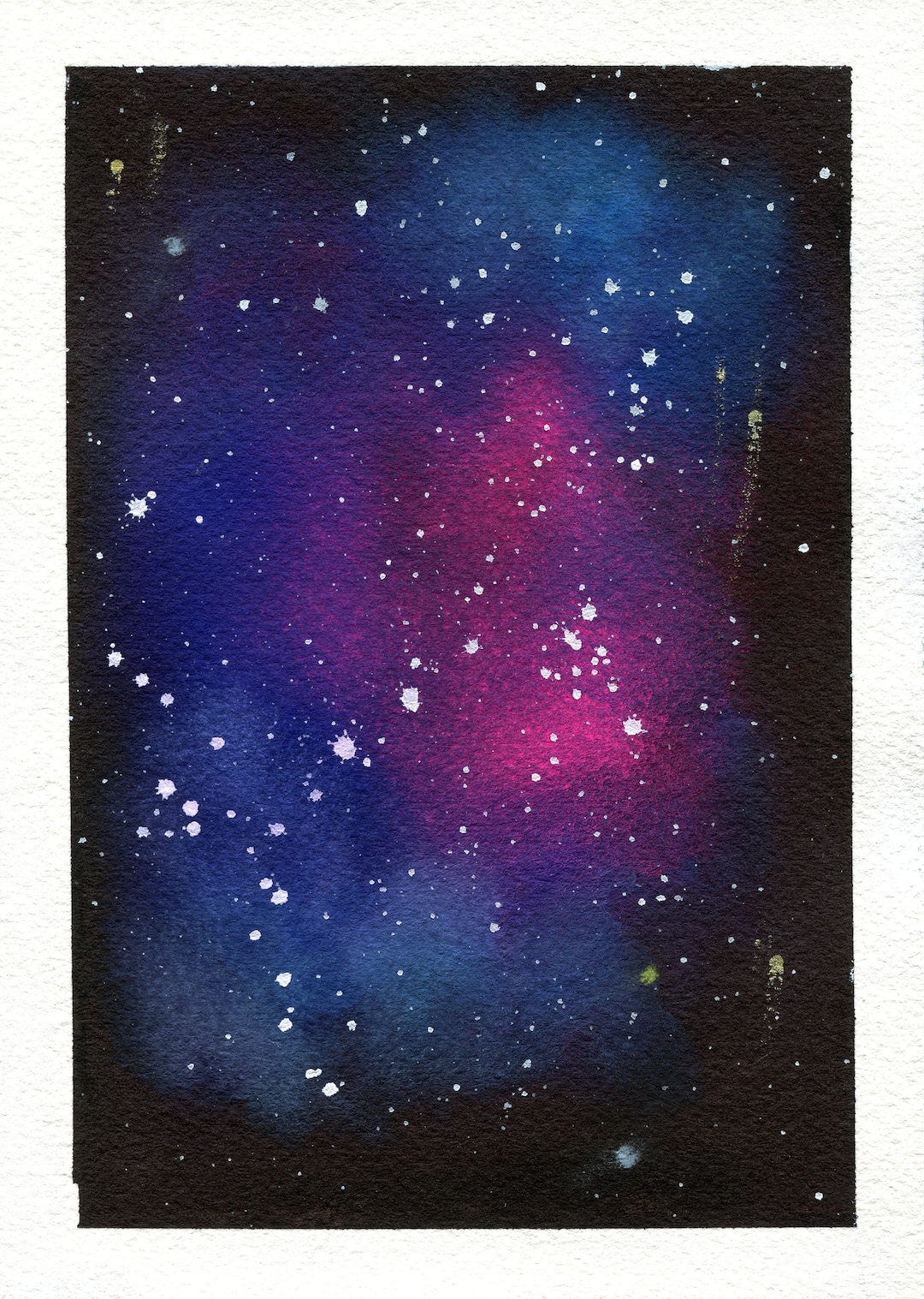 Original Galaxy Hand Painted Watercolor Painting, Set of 4 5 X7 Ready ...