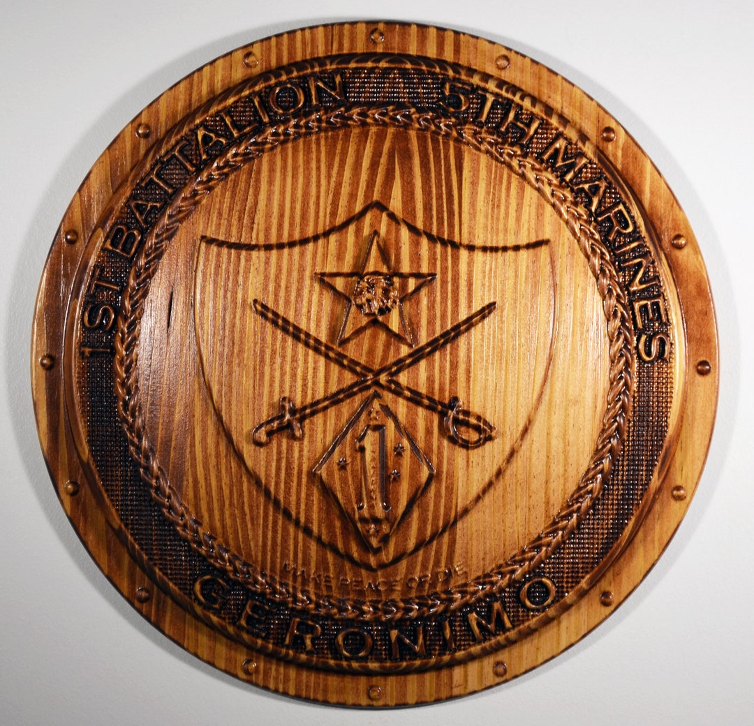 USMC 1st Battalion 5th Marines Shield, USMC Geronimo CNC, Military ...