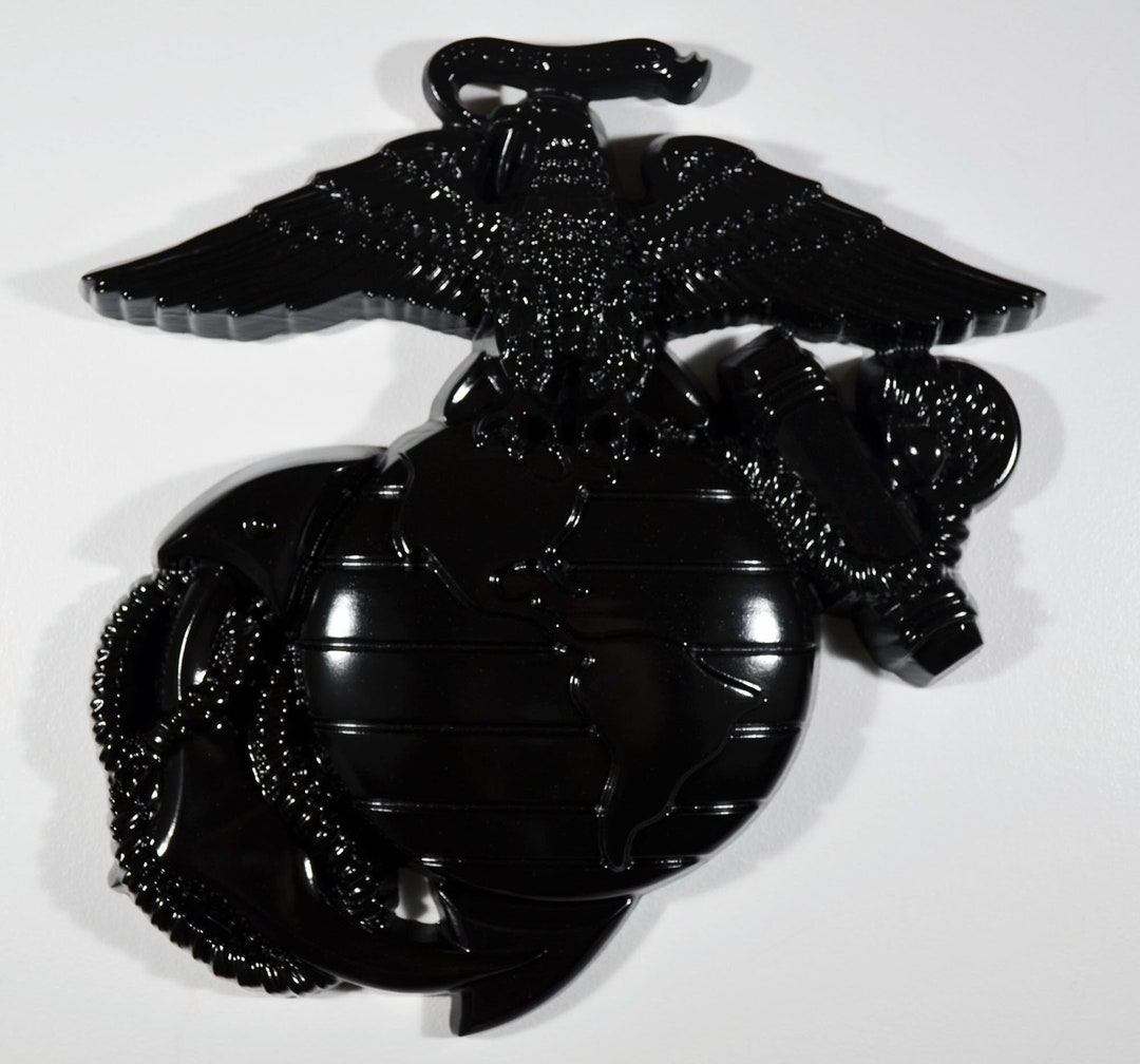 USMC Eagle Globe Anchor 12, Marine Corps, EGA, Gloss Black, Military ...