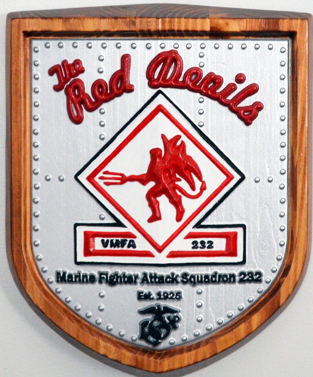 USMC Fighter Attack Squadron VFMA-232, Red Devils, CNC 3d Wood Carving ...