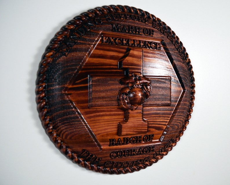 USMC 1st Landing Support Battalion Red Patchers 3d Wood - Etsy