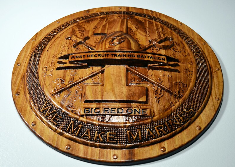USMC 1st Recruit Training Battalion 3d Wood CNC Carving - Etsy