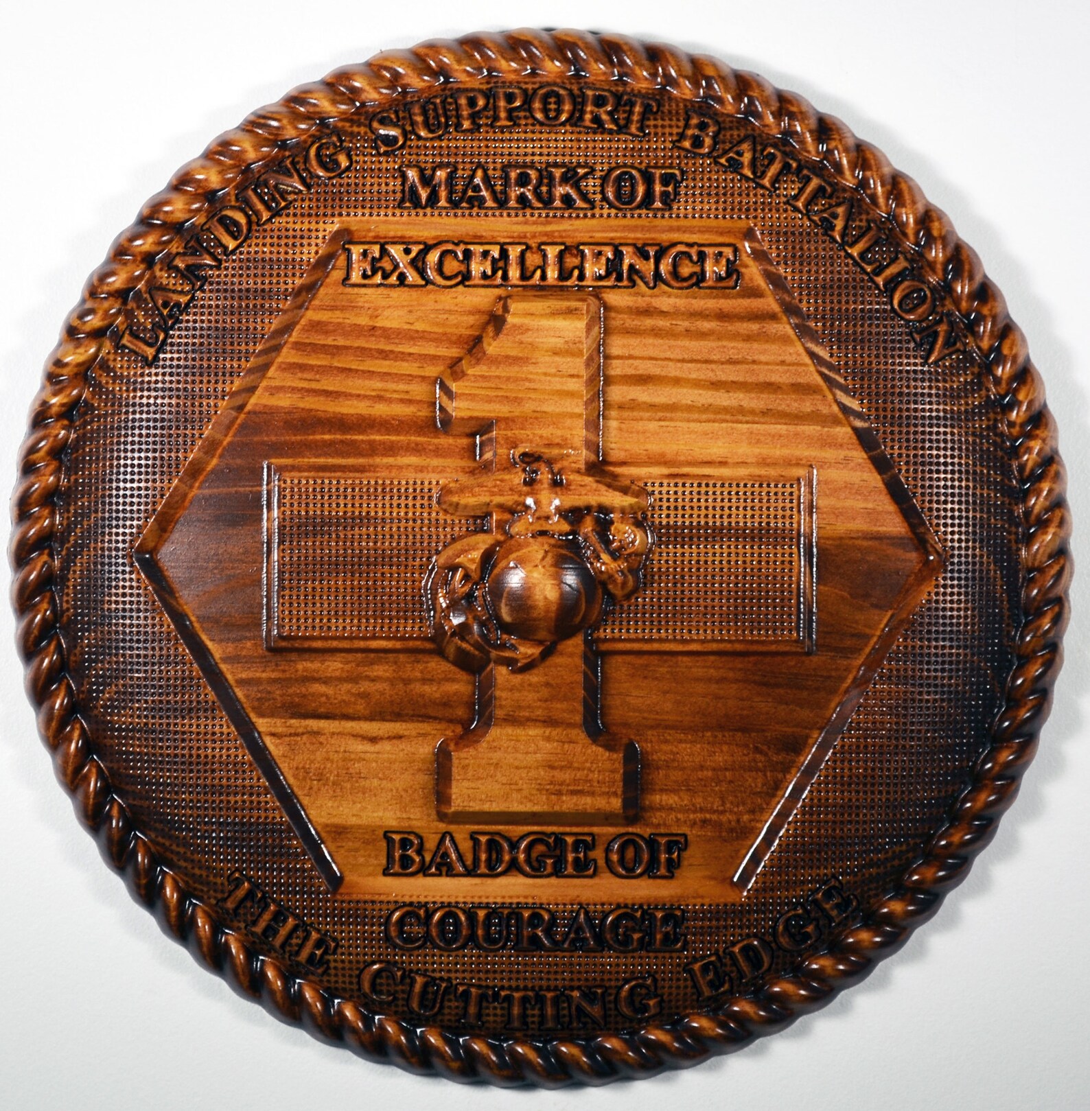 USMC 1st Landing Support Battalion, Red Patchers, 3d Wood Carving ...