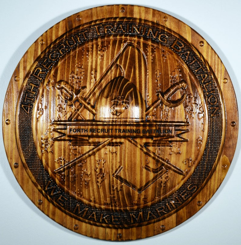 USMC 4th Recruit Training Battalion 3d Wood CNC Carving - Etsy