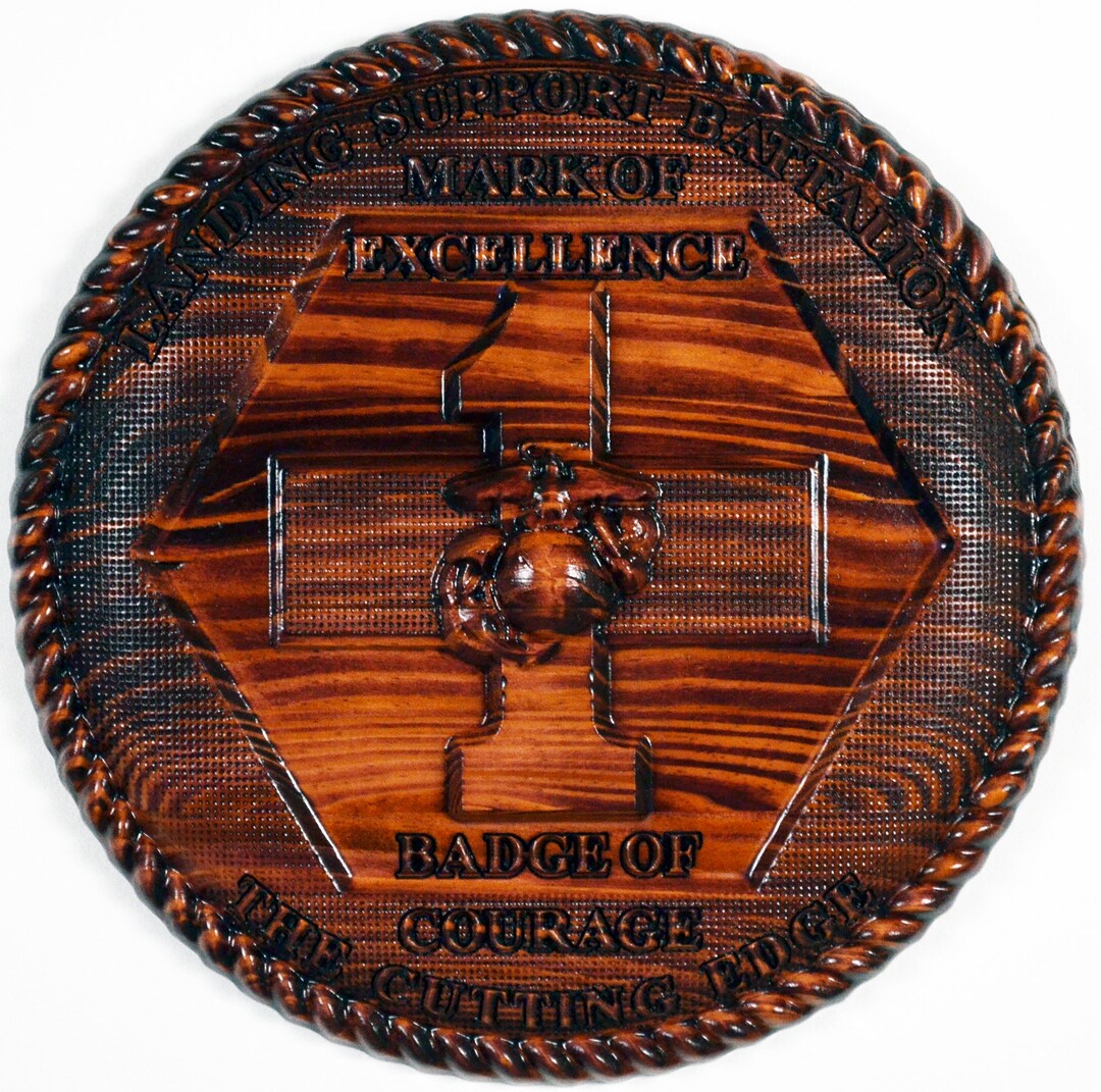 USMC 1st Landing Support Battalion Red Patchers 3d Wood - Etsy