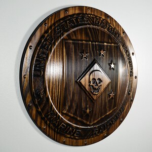 USMC Marine Raiders Shield, Stained 3d Wood Carving, Military Plaque - Etsy