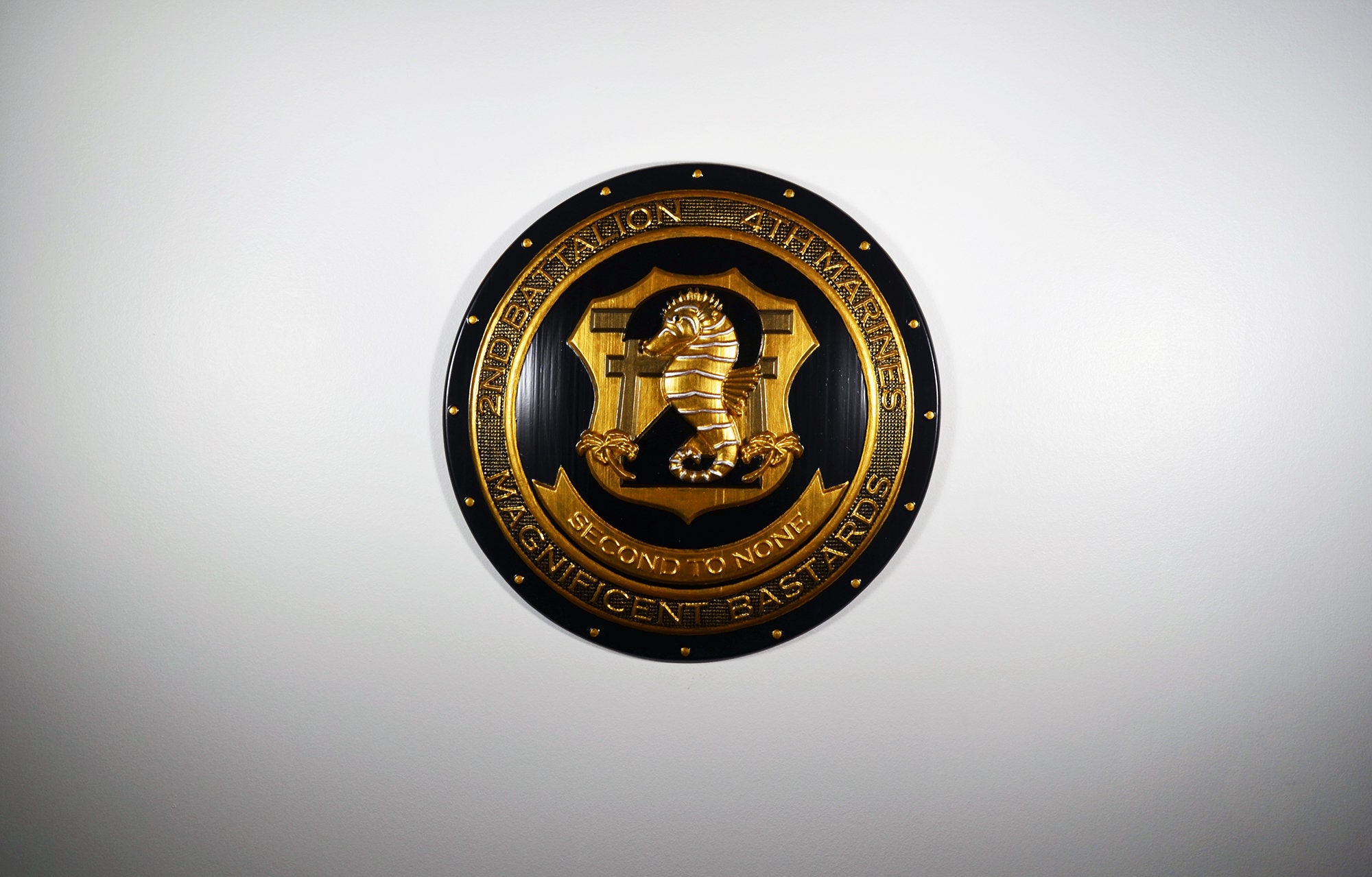 USMC 2nd Battalion, 4th Marines, Unit Emblem, US Marine Corps, Painted ...