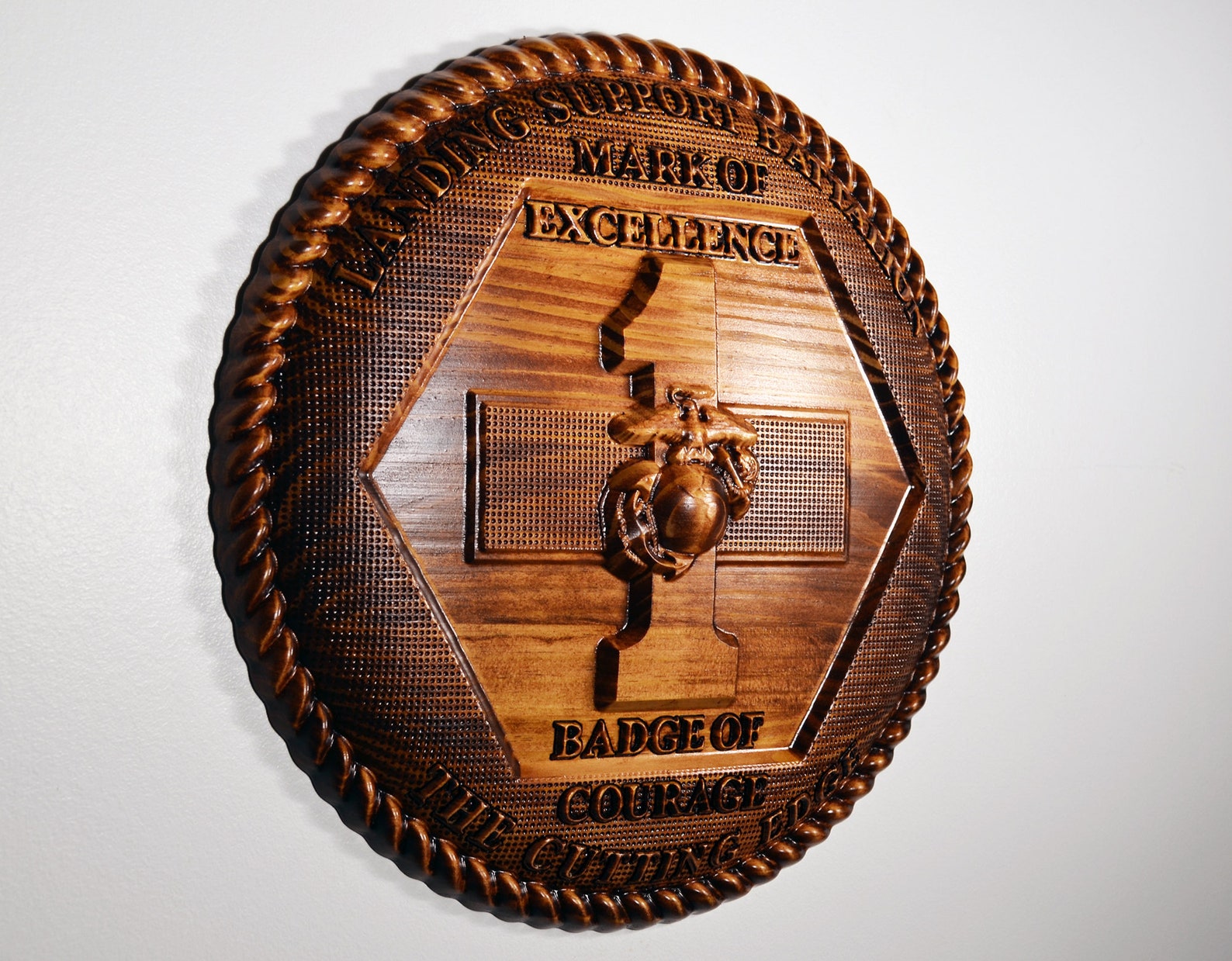 USMC 1st Landing Support Battalion, Red Patchers, 3d Wood Carving ...