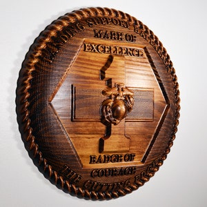 USMC 1st Landing Support Battalion, Red Patchers, 3d Wood Carving ...