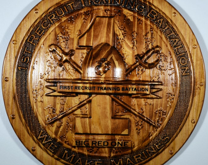 USMC 1st Landing Support Battalion, Red Patchers, 3d Wood Carving ...