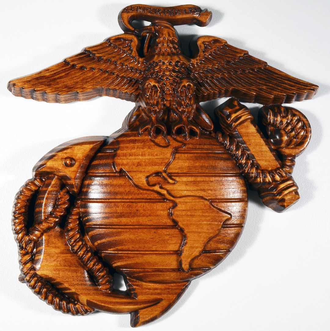 USMC Eagle Globe Anchor 12", Marine Corps, EGA, Mahogany, Military ...