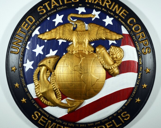 EGA US Flag Marine Corps Marines' Hymn, CNC, Military Plaque - Etsy