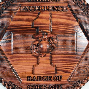 USMC 1st Landing Support Battalion Red Patchers 3d Wood - Etsy