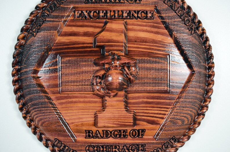 USMC 1st Landing Support Battalion Red Patchers 3d Wood - Etsy