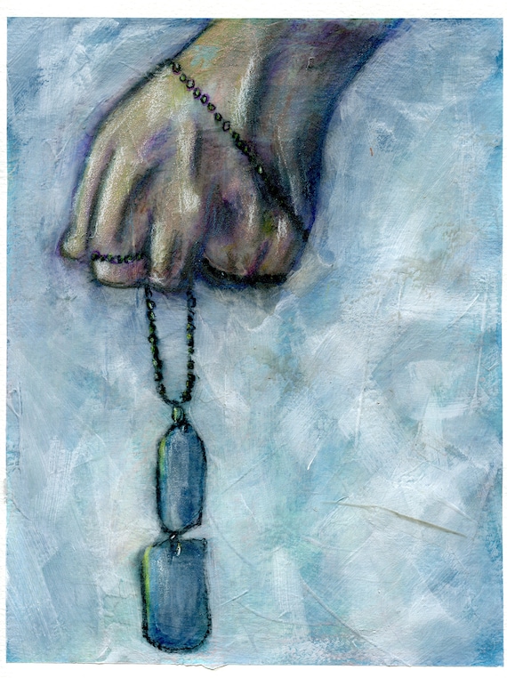 Military Dog Tags Drawing