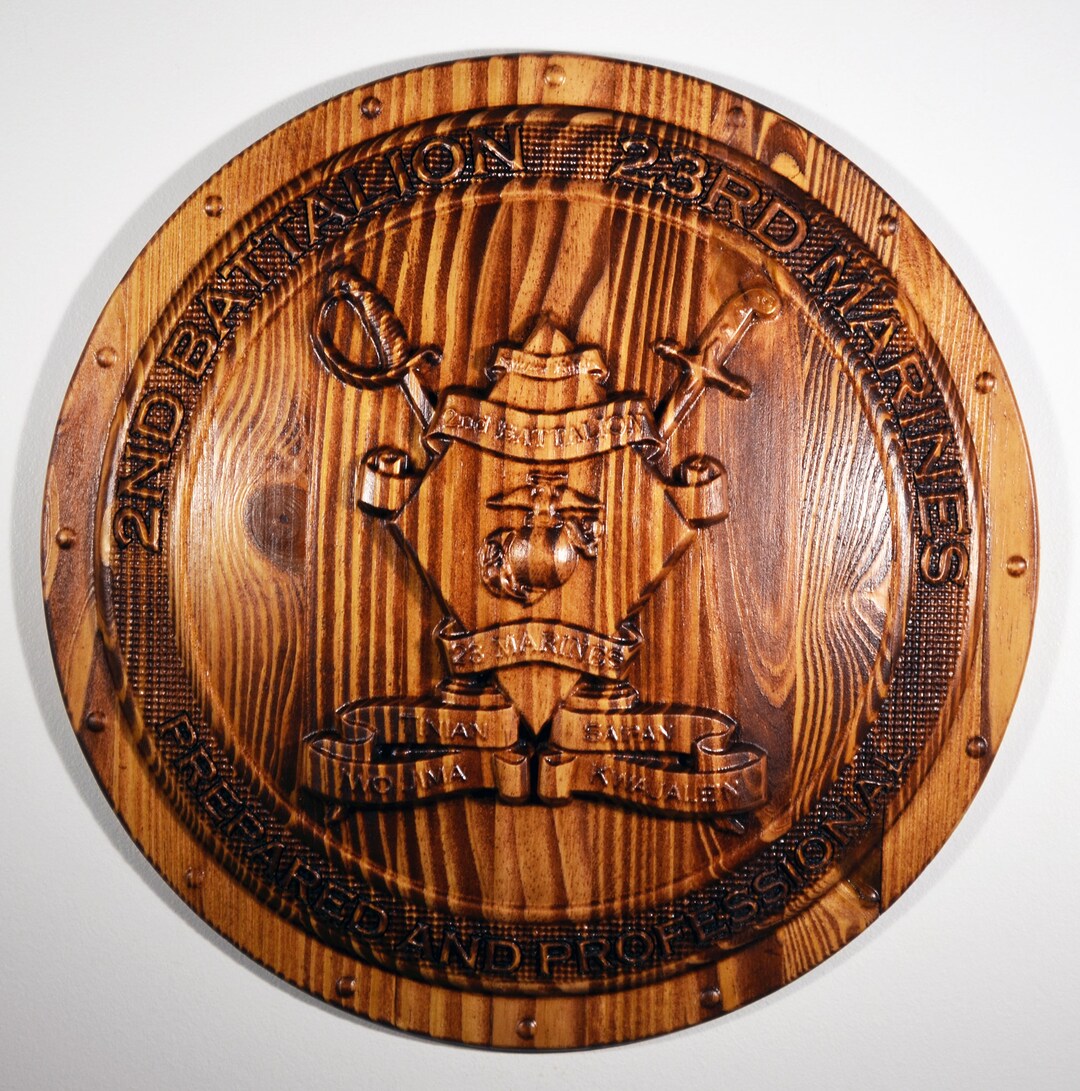 USMC 2nd Battalion 23rd Marines, USMC Wood Carving, Military Plaque - Etsy