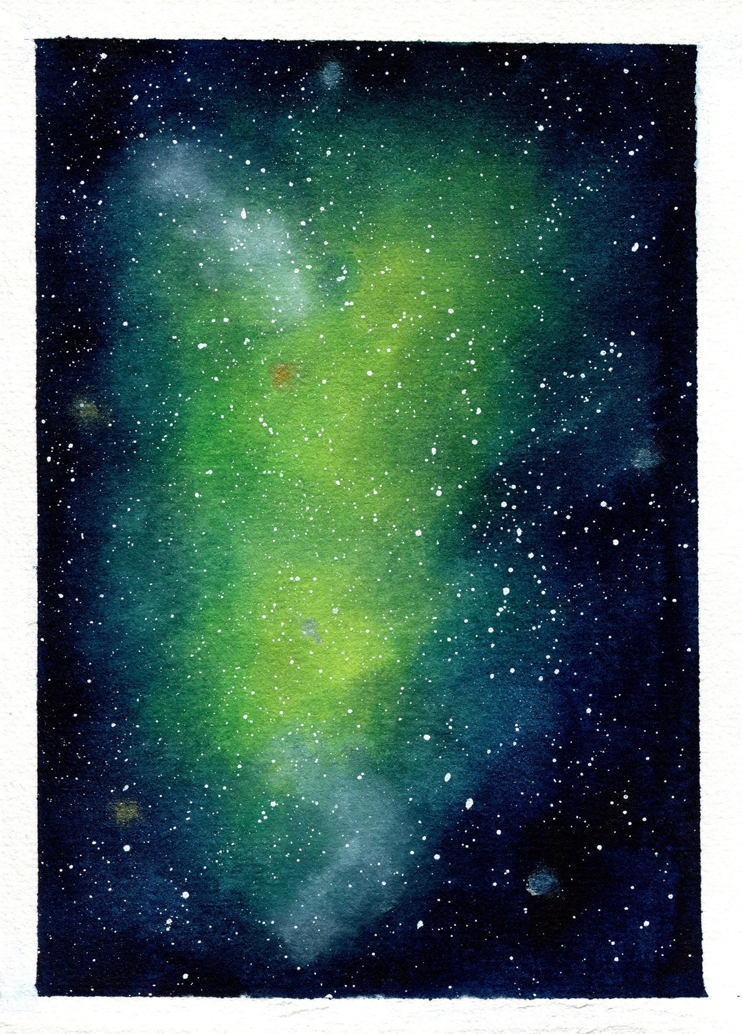 Galaxy Watercolor Painting 5x7, Hand Painted Nebula Original on Paper ...