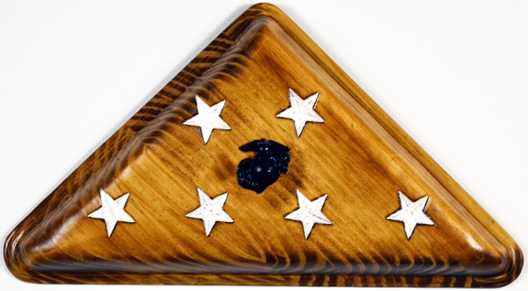 USMC Folded Flag, Marine Corps Keepsake, Military Plaque - Etsy