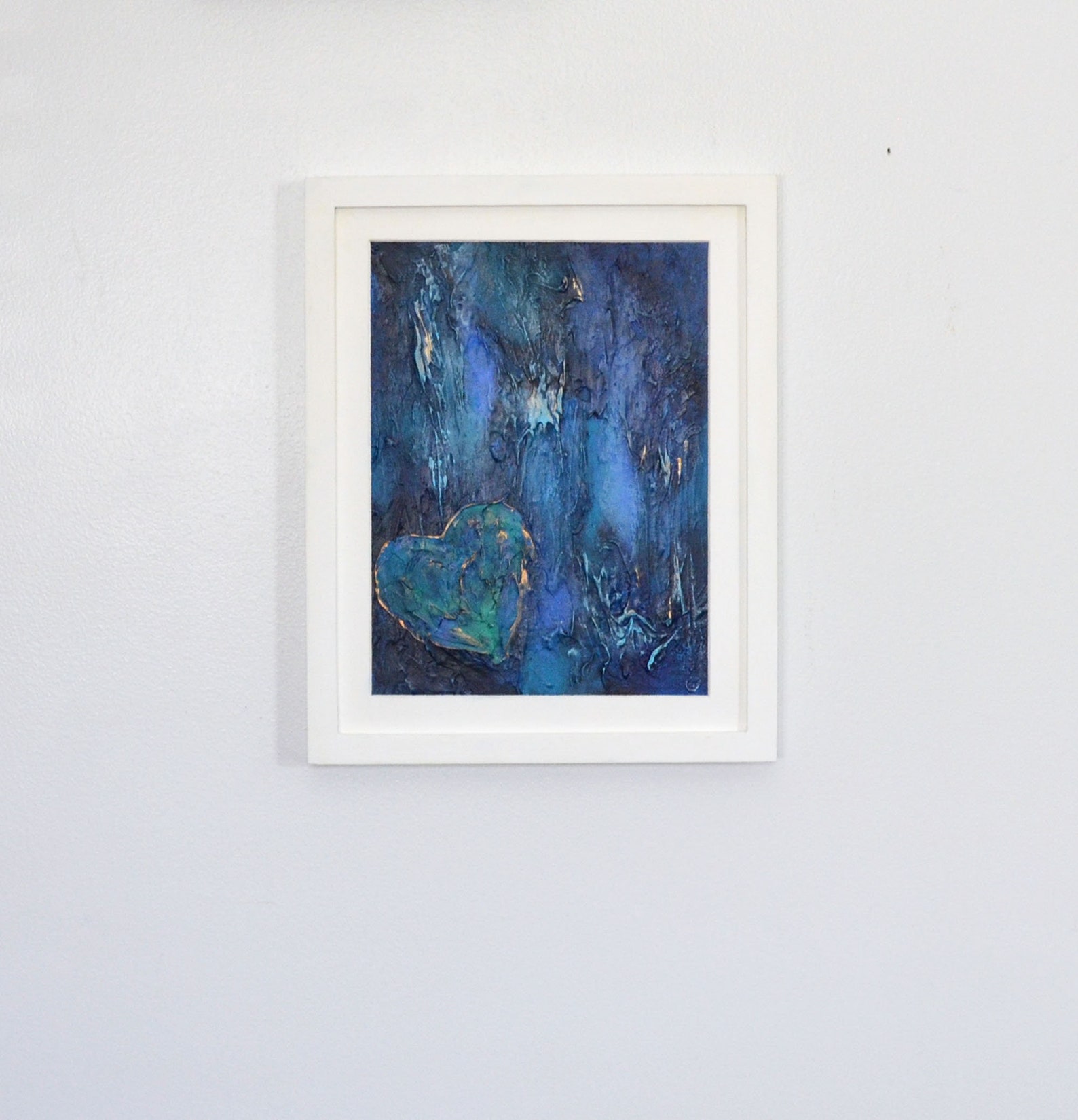 Abstract Heart Art Watercolor and Acrylic Painting on Canvas - Etsy