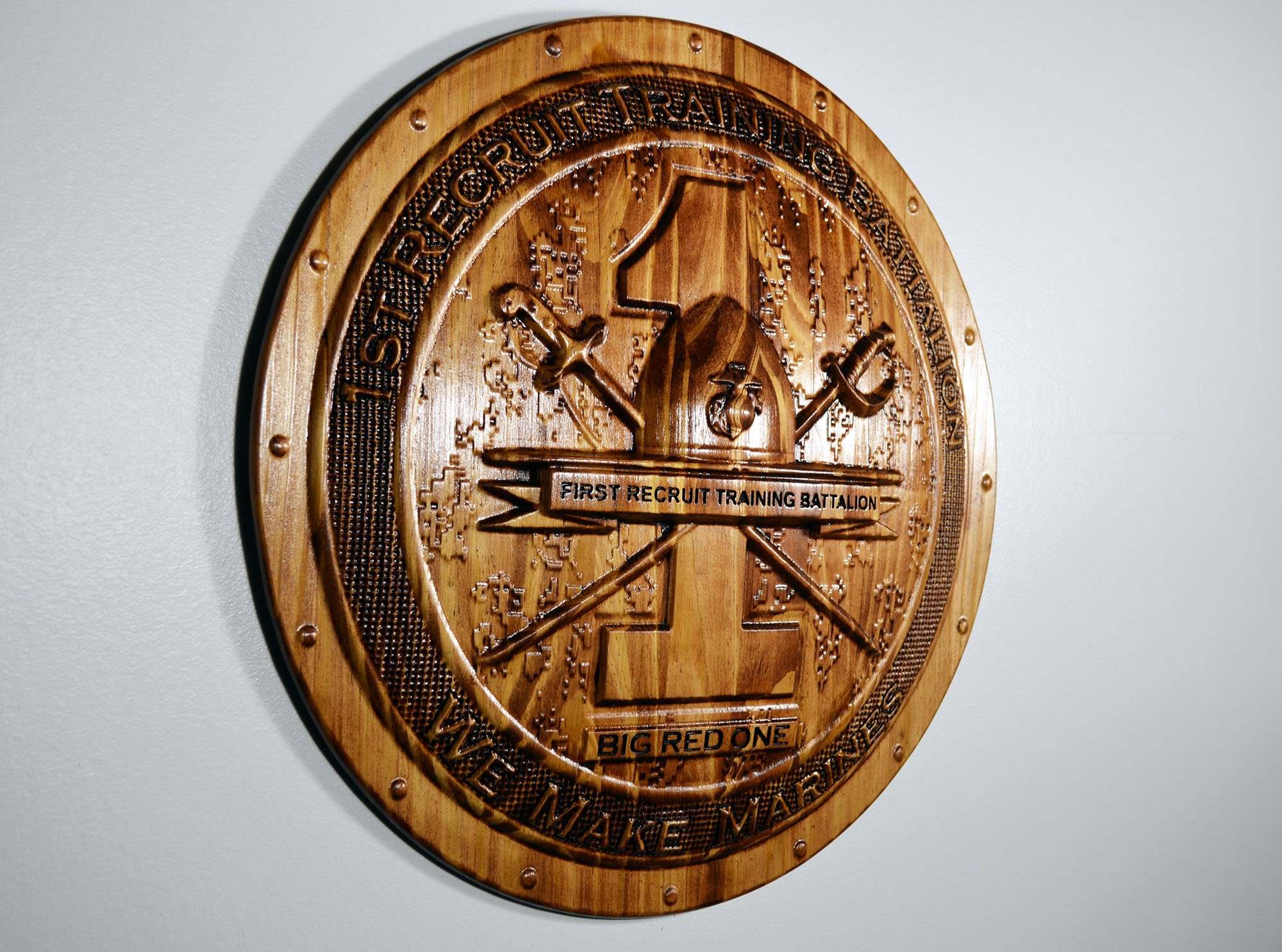 USMC 1st Recruit Training Battalion, 3d Wood CNC Carving, Military ...