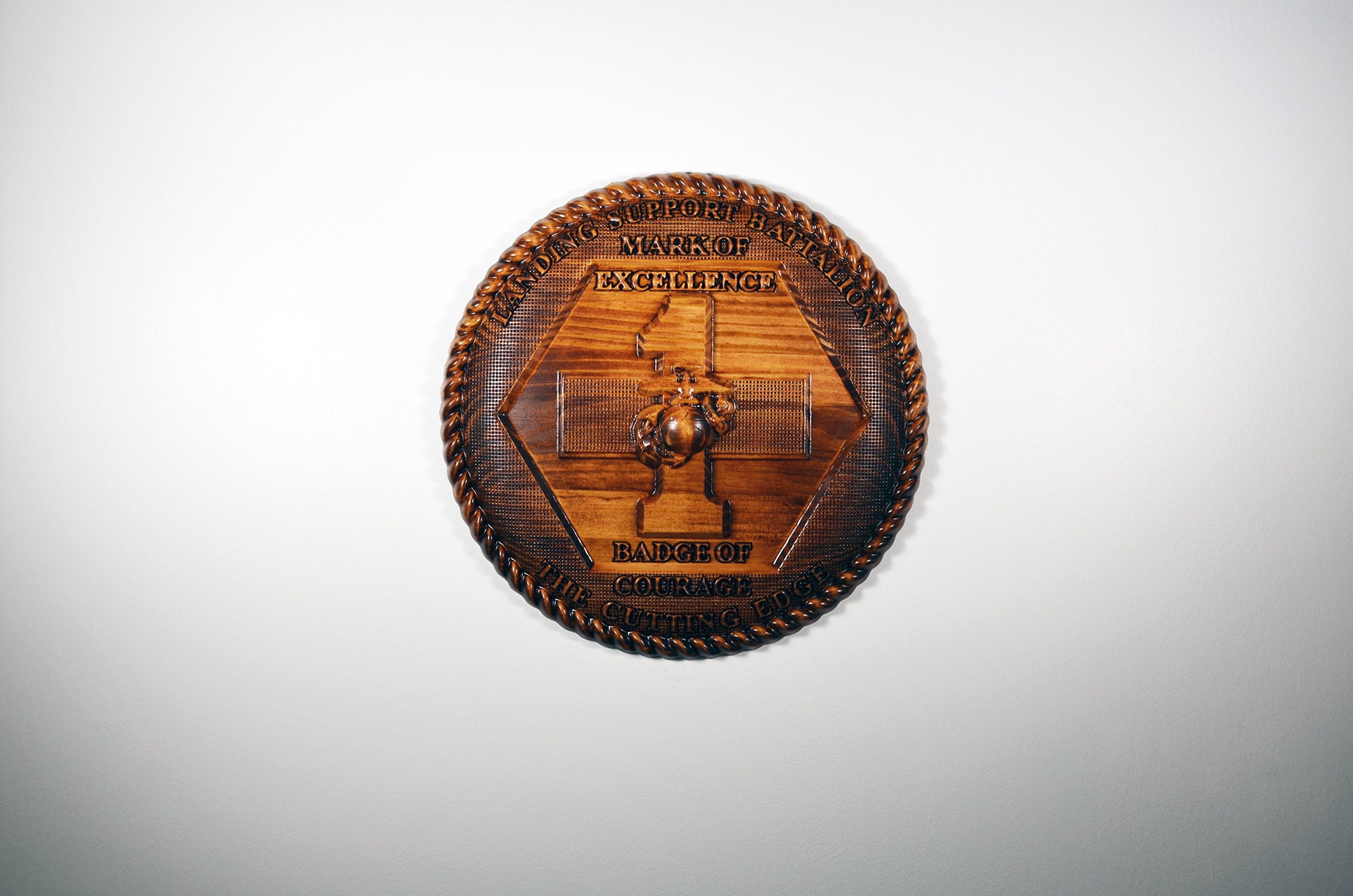 USMC 1st Landing Support Battalion, Red Patchers, 3d Wood Carving ...