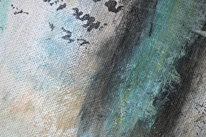 Abstract Cross Hand Painted Art 9x12, Mixed Media Collage Religious ...