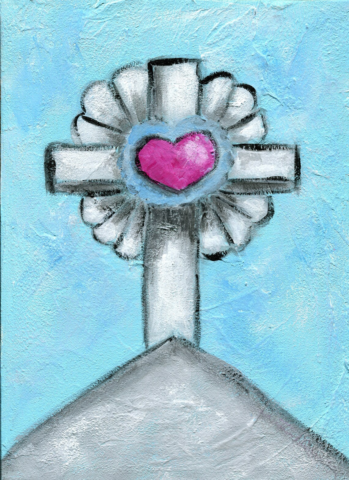 Church Steeple Cross Original Acrylic Painting on Canvas 9x12 - Etsy