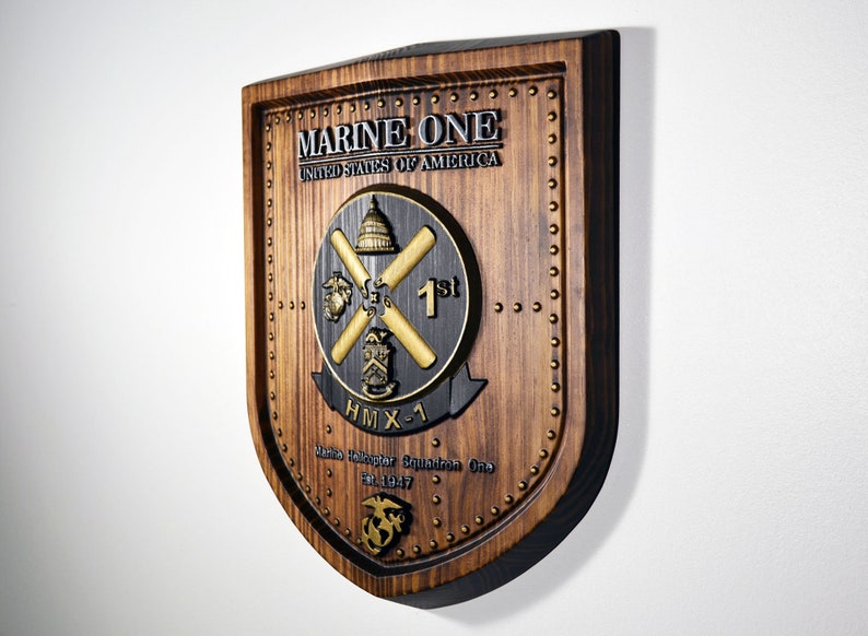 USMC HMX-1, Marine Helicopter Squadron One, 3d Wood Carving, Military ...