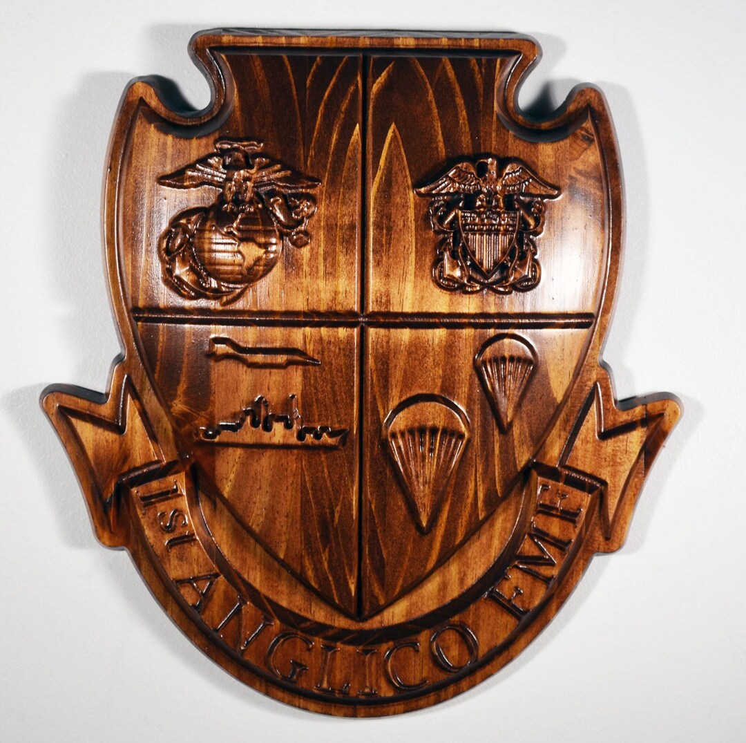 USMC 1st Anglico 12", Unit Emblem, US Marine Corps, Military Plaque - Etsy