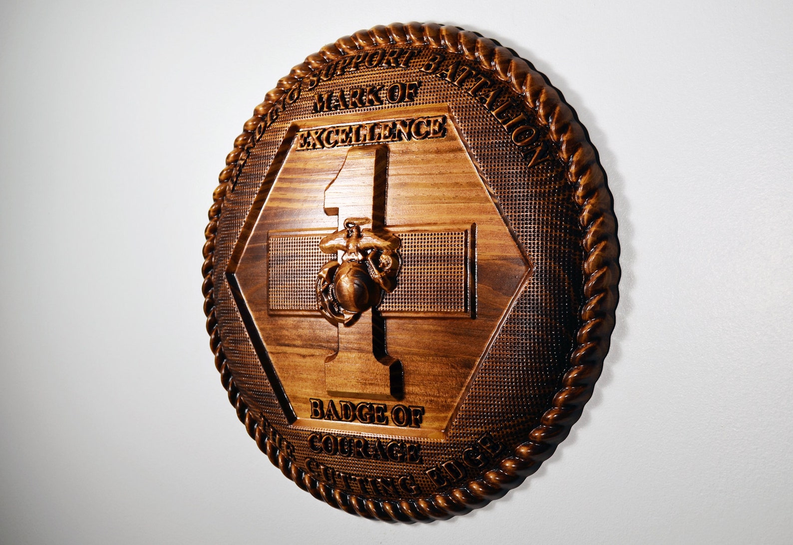 USMC 1st Landing Support Battalion, Red Patchers, 3d Wood Carving ...