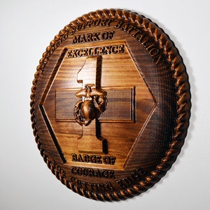 USMC 1st Landing Support Battalion, Red Patchers, 3d Wood Carving ...